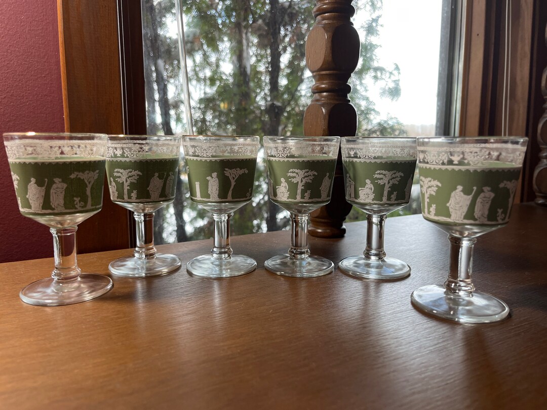 Jeanette Glass, Wine Glass Stemware, Sherry, Hellenic, Greek, Roman ...