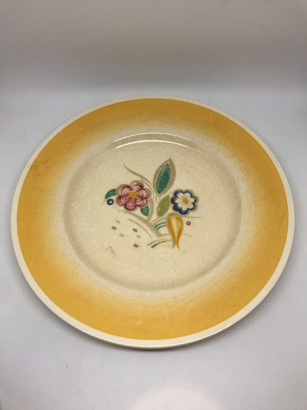 Art Deco Susie Cooper Plate: Vintage Nosegay Yellow Floral Wall Decor ...