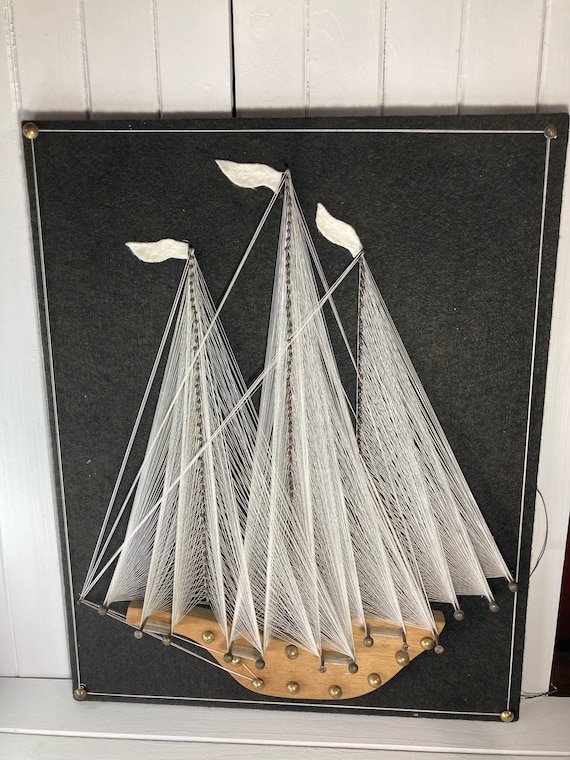 Ship String Art Nautical Retro Sea Transportation Art | Etsy