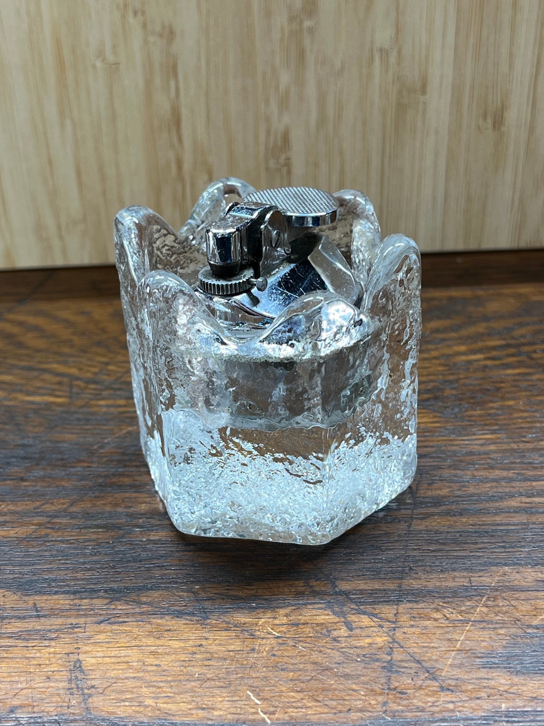 Genuine Rock Crystal Lighter, Japanese Ice Cube Glass Table Lighter ...