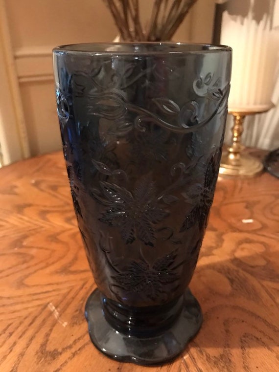 Home Décor Vases Princess House Fantasia Blue Crystal Footed Vase etna ...