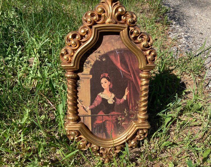 Frames 1966 SYROCO Lady With Fan Troubadour Gold Picture Shirley ...