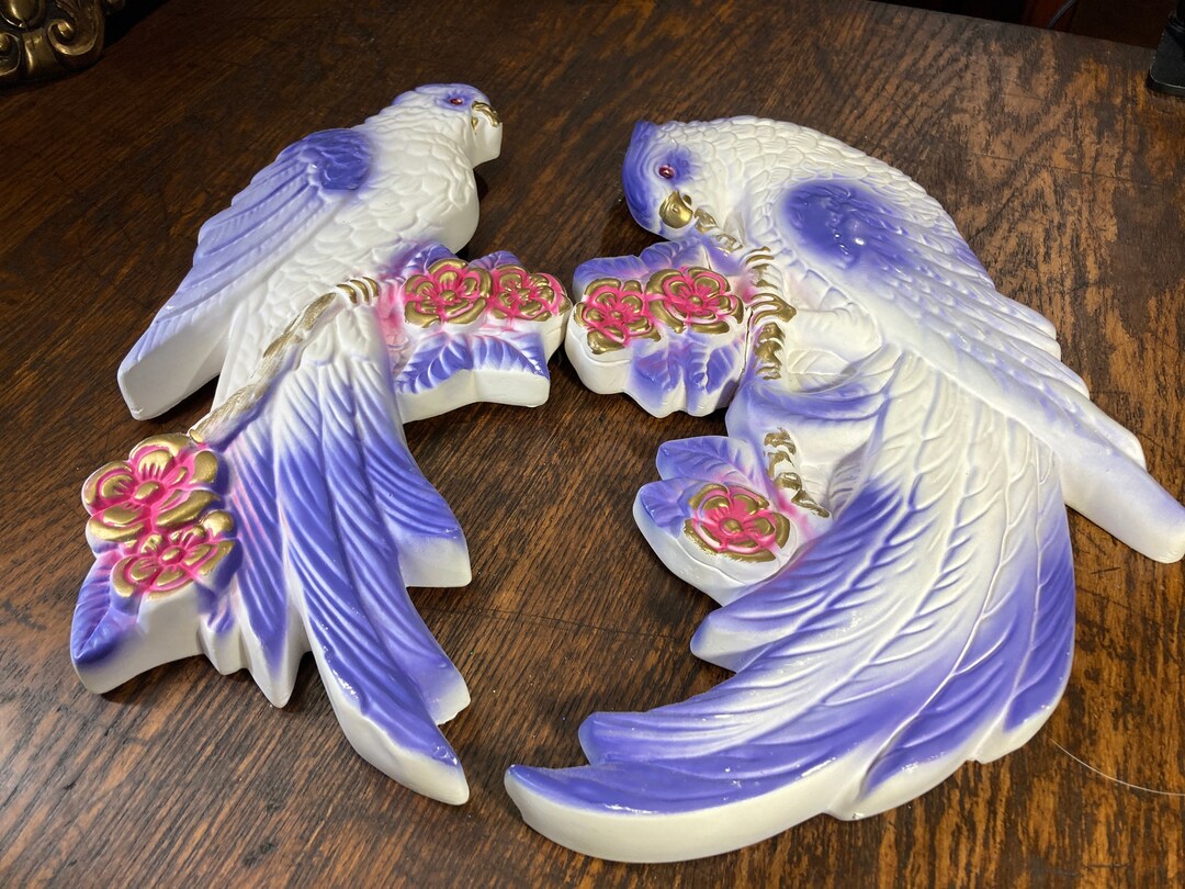 Vintage Chalkware Bird Wall Decor: Tropical MCM Set of 2 - Etsy