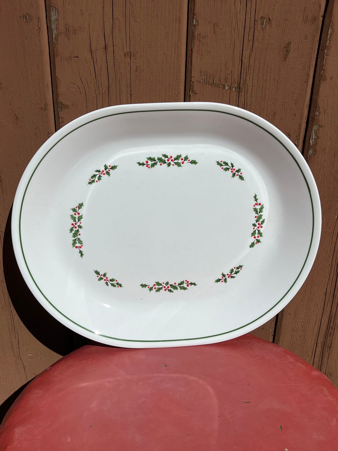 Corelle Holly Days Corningware Christmas 1970's Platter Serving Tray ...