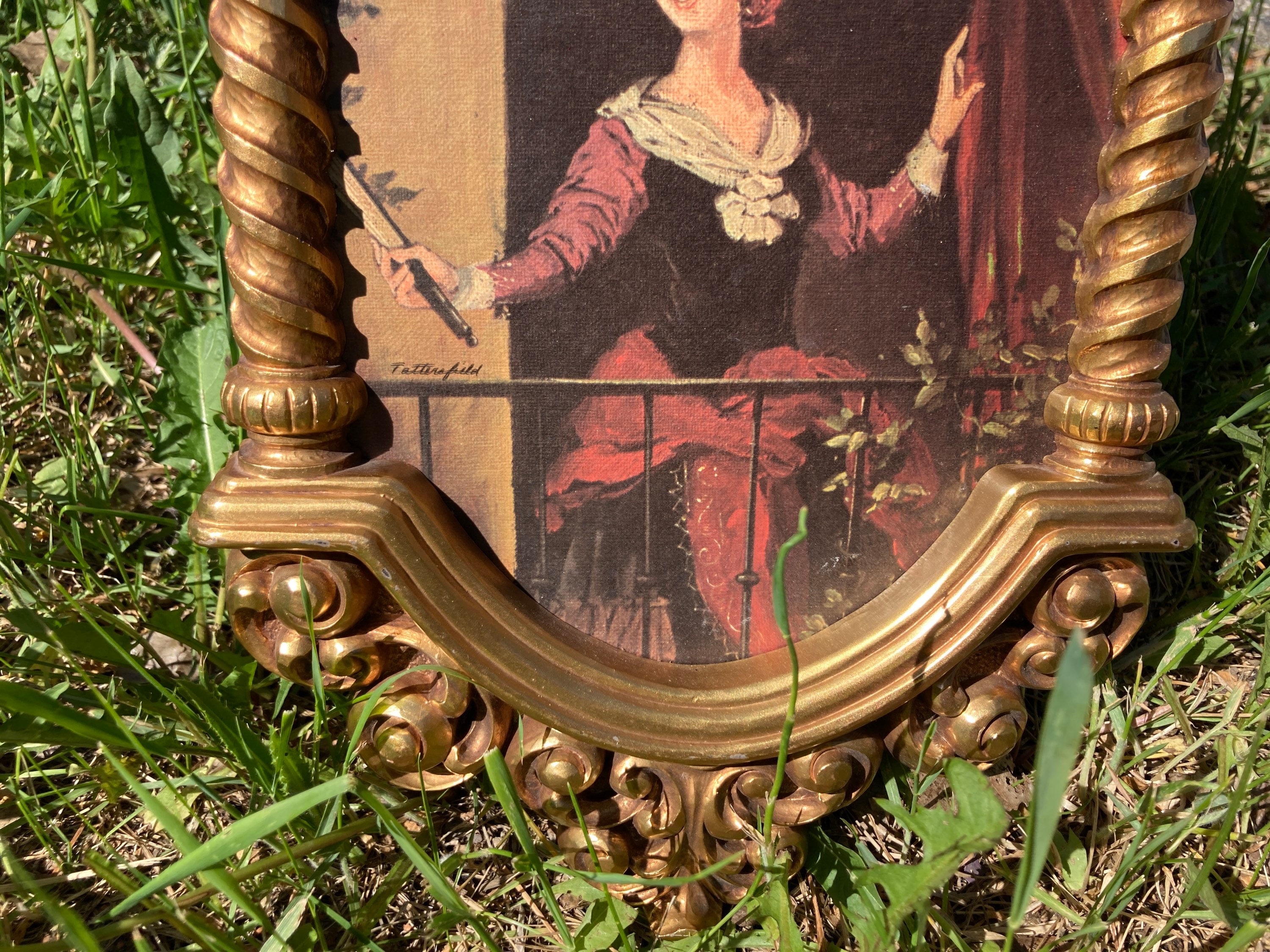 Frames 1966 SYROCO Lady With Fan Troubadour Gold Picture | Etsy