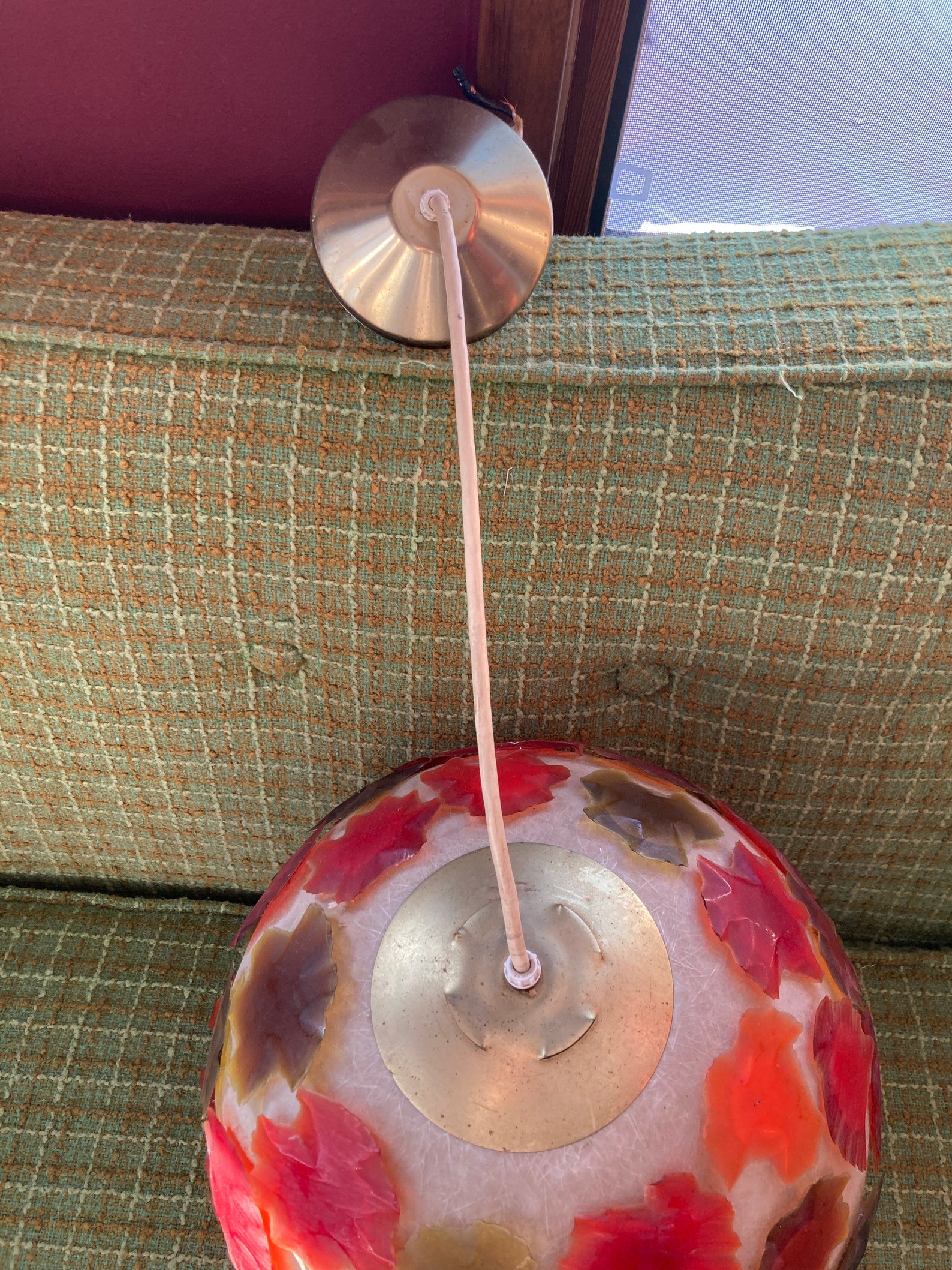 Light Fixture Lucite Swag Lamp Retro MCM Spun Glass Orb Globe - Etsy