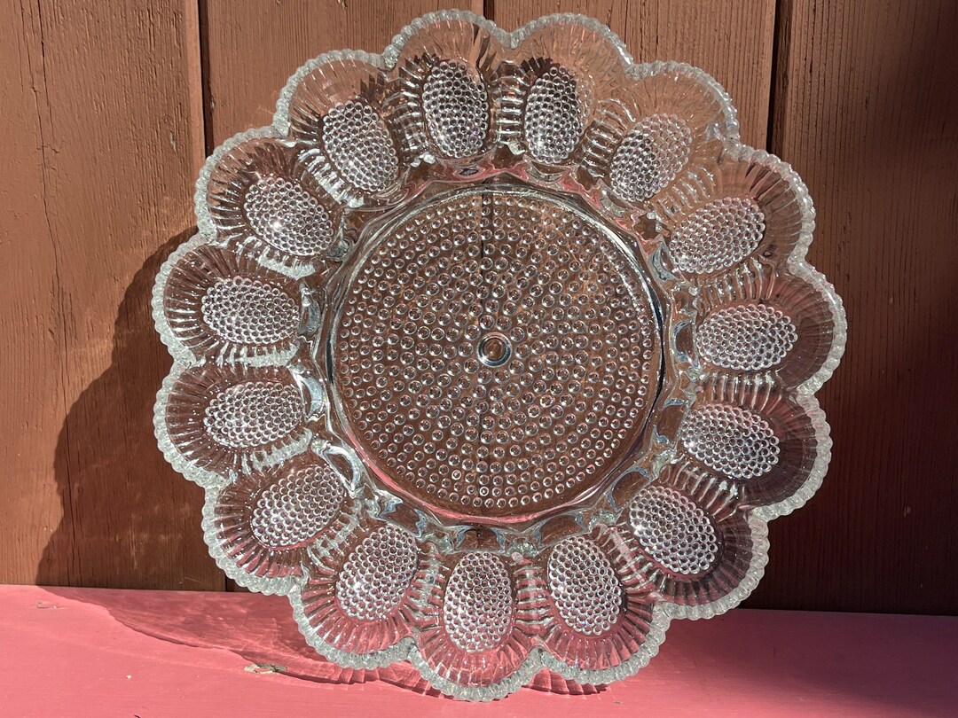 Indiana Glass Deviled Egg Serving Platter, Clear Serving Tray ...