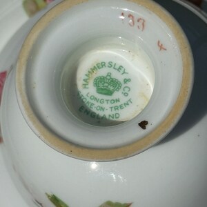 Hammersley and Co. Bone China Tea Cup and Saucer Set Cabbage Rose ...