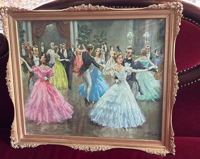 Art Framed Strauss Waltz by August Albo Victorian Ballroom Dancing ...