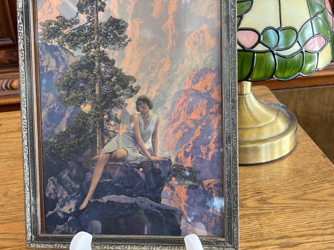 Art Deco Print of “solitude ” After Original by Maxfield Parrish, Framed Antique - Etsy