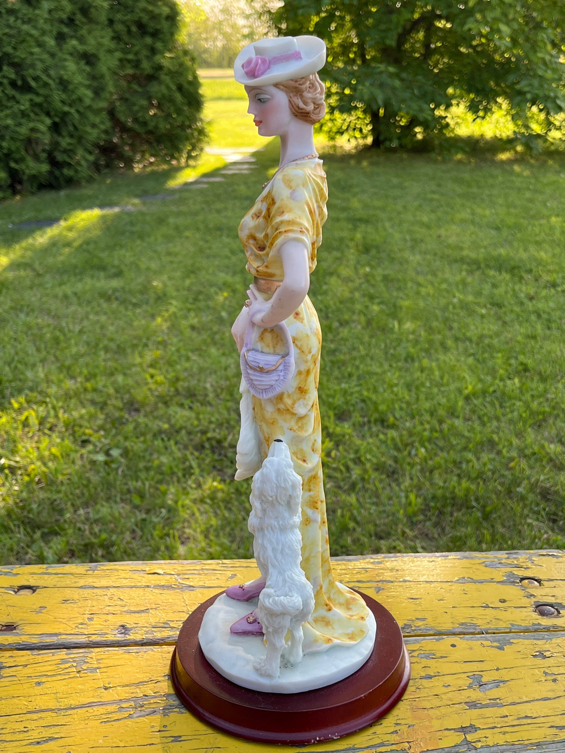 Figurine via Veneto Collection Vintage Woman and Her Dog - Etsy