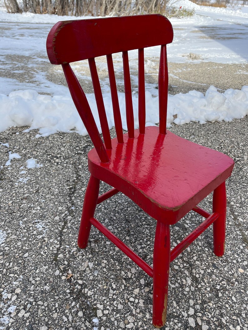 Childs Wood Chair Kids Chair Wooden Vintage Small Wood - Etsy