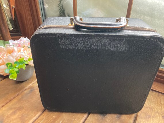 Vintage Art Deco Train Case: Black Hard Sided Travel … - Gem