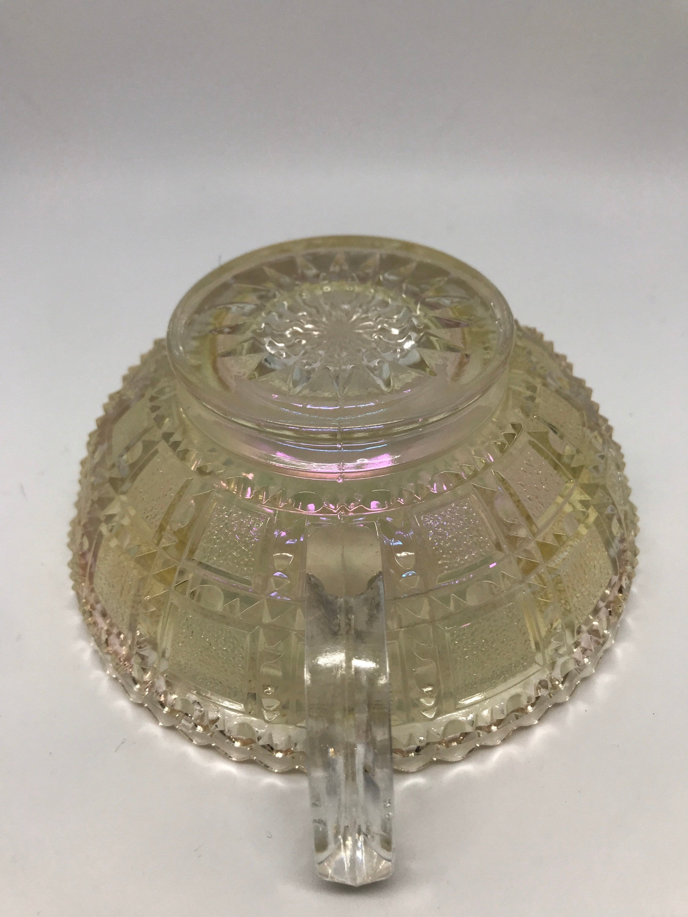 Imperial Glass Lenox Carnival Glass Iridized Beaded Block Dish - Etsy