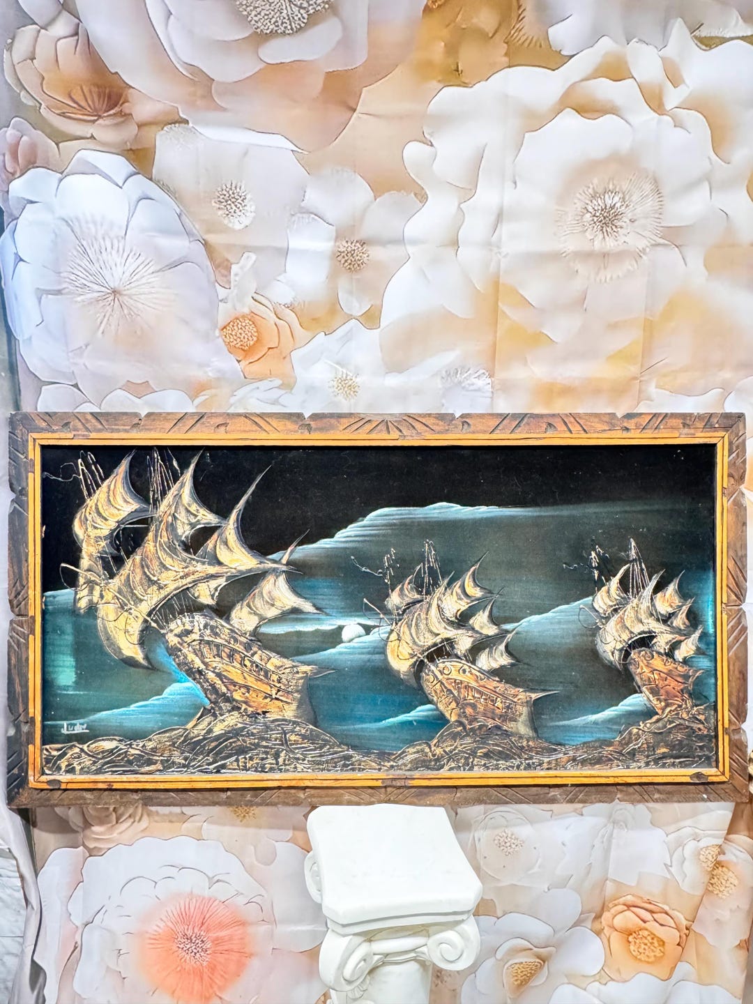 Black Velvet, Mexican, Spanish, Ships, Sails, Ocean, Nautical, Framed ...