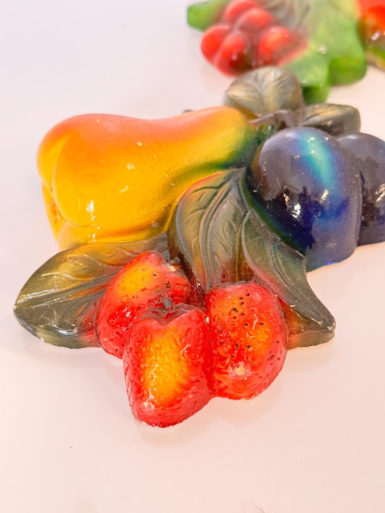 Vintage Chalkware Fruit Wall Plaques - Country Kitchen Decor, Set of 4 ...