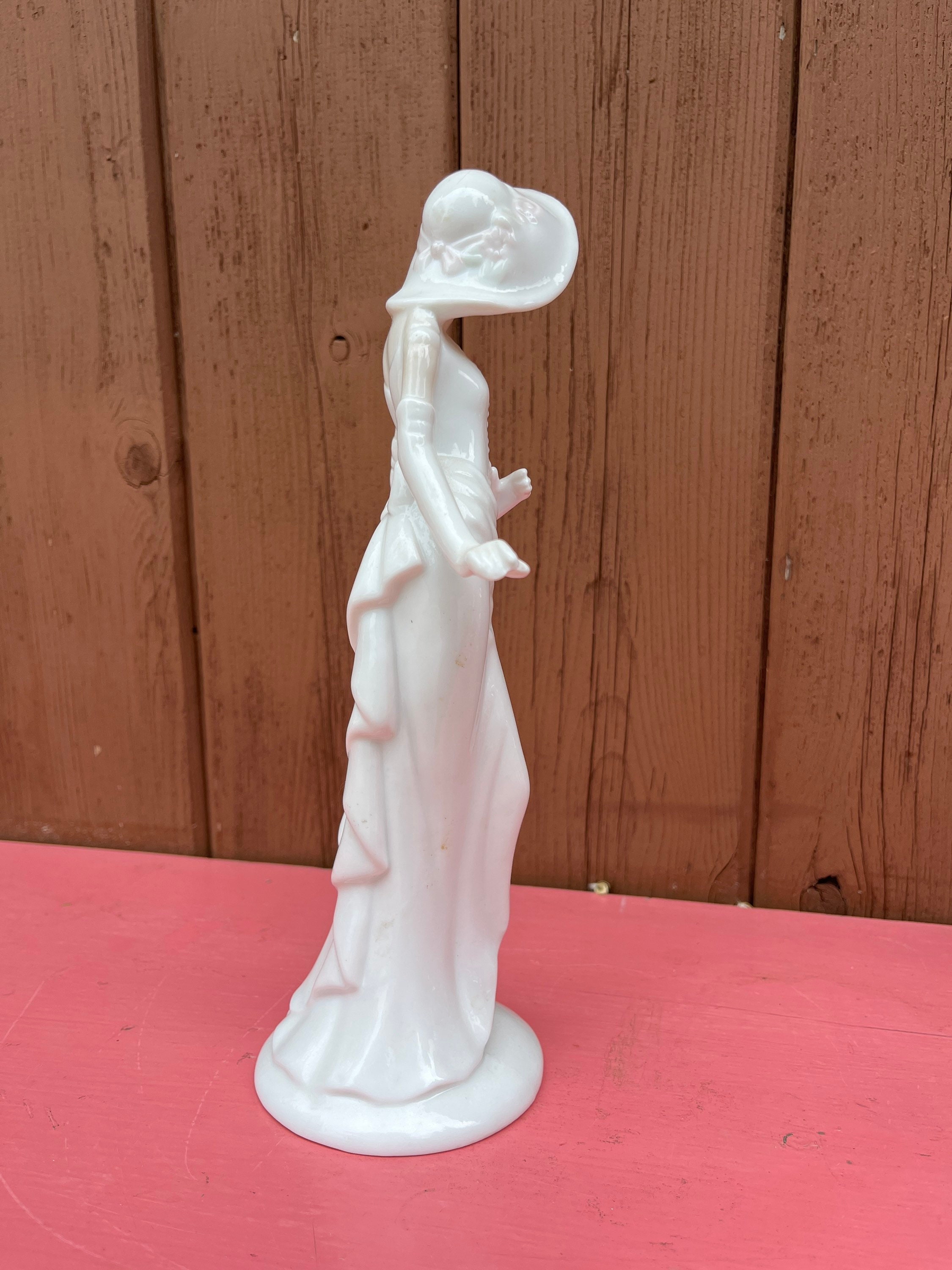 Porcelain Lady Figurine Vintage Lady Standing Glazed Porcelain - Etsy