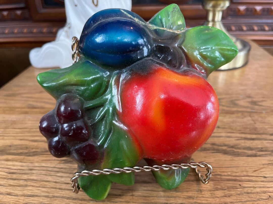 Fruit, Chalkware, Wall Hanging, Vintage, Chalk Ware, Country Kitchen ...
