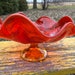 Viking Art Glass Persimmon Centerpiece Fruit Bowl Amberina Ombre Art ...