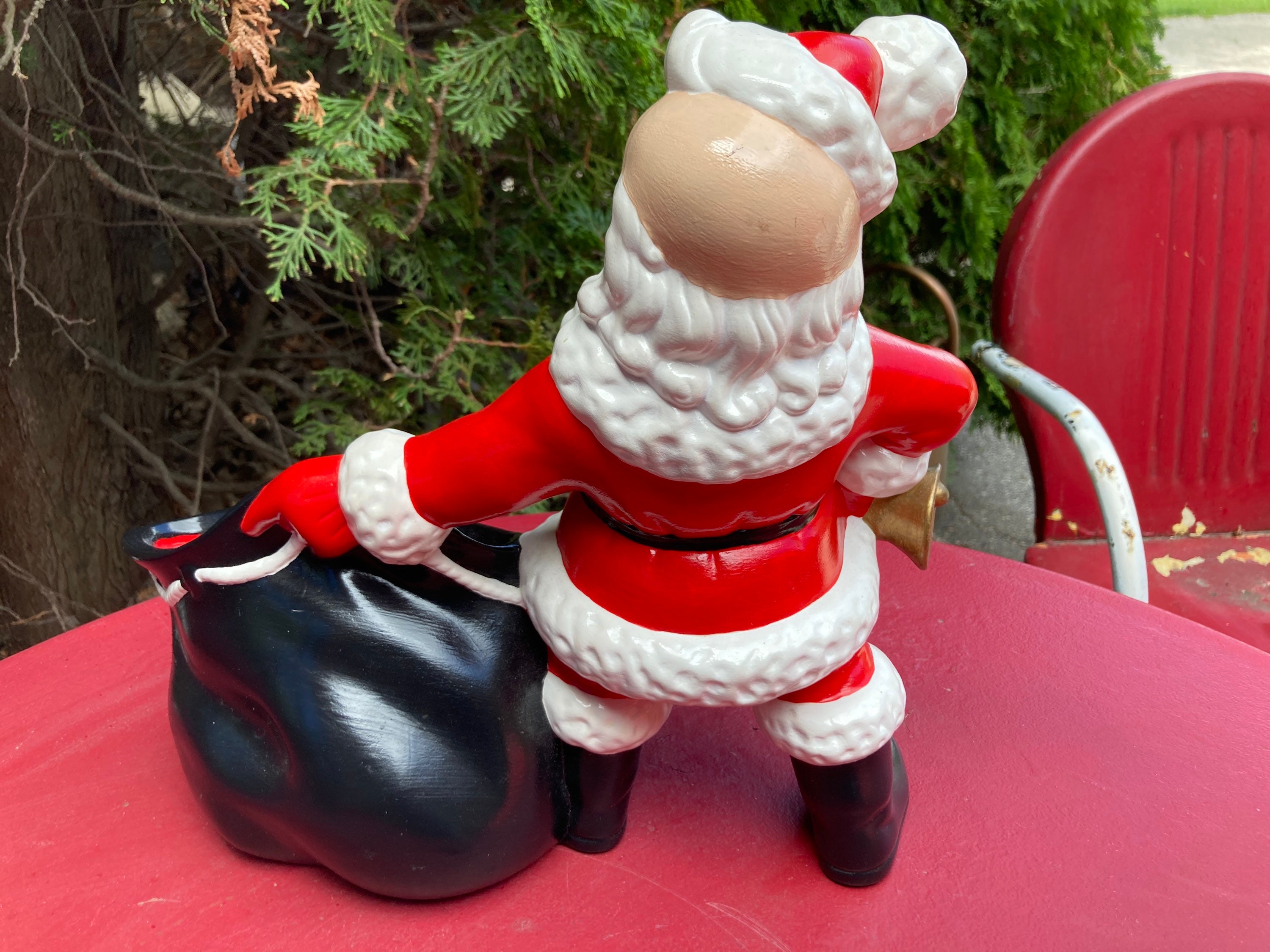 Santa Ceramic Santa Claus Bag Christmas Xmas Signed | Etsy