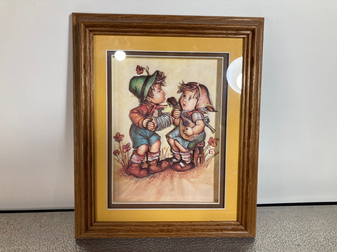 3D Hummel Art Relief Paper Nursery Nostalgic Oak Framed Folk Evans ...