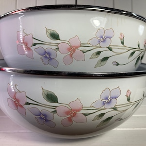 Set of 2, Mixing Bowls, 1980s, Porcelain Enamel on Steel, Indonesia ...
