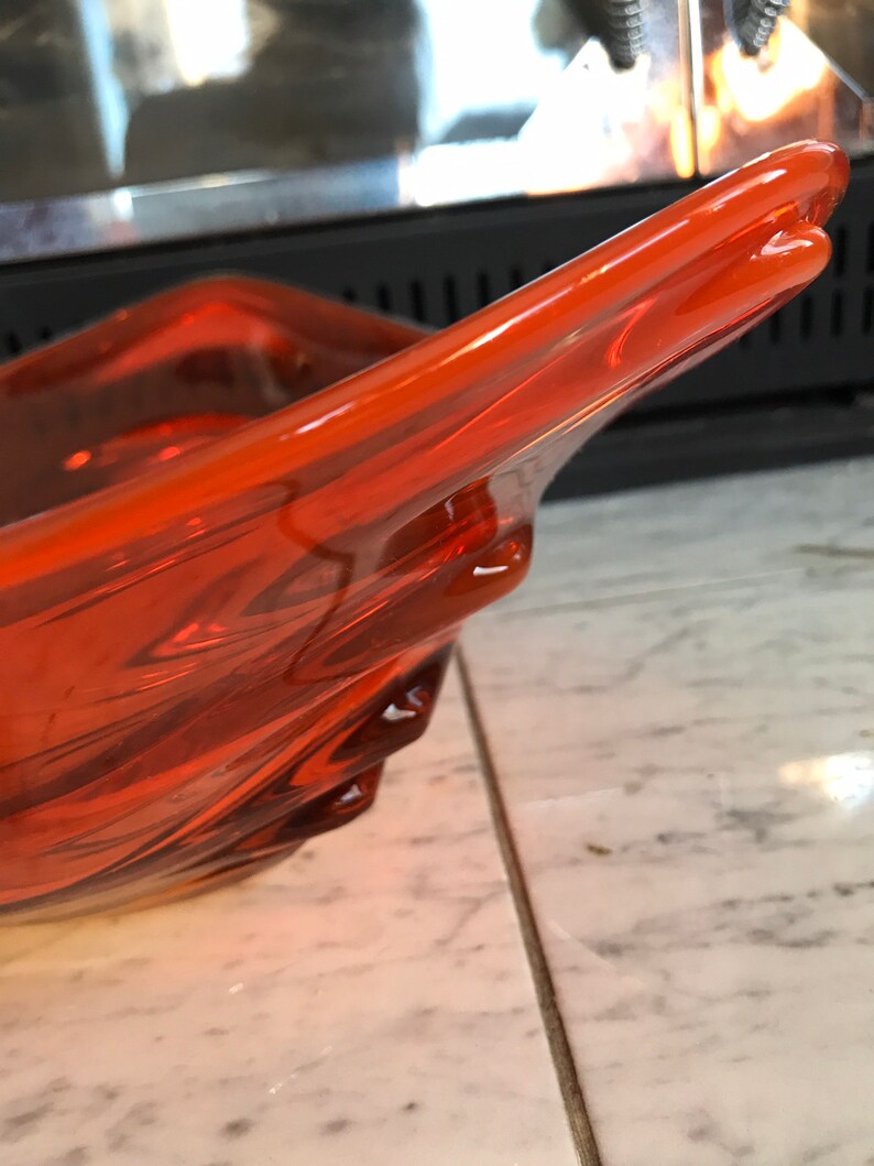 Viking Tundra Glass Persimmon Centerpiece Large Fruit Bowl - Etsy