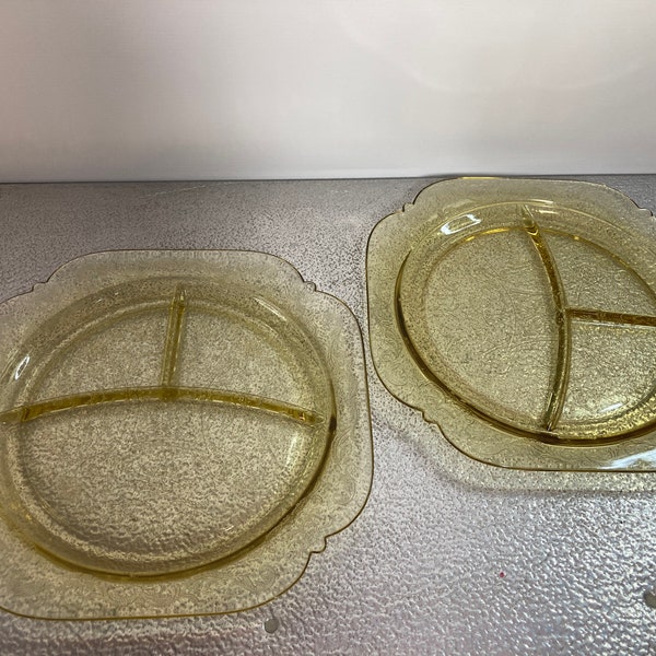 Depression Glass Divided Plates - Etsy