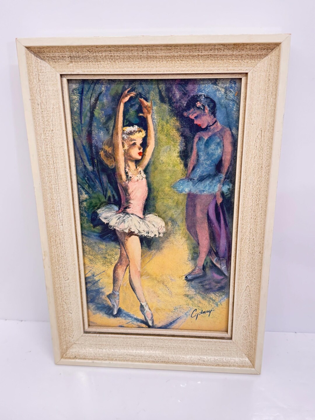 Vintage Ballet Dancers Lithograph: Signed Framed Art by Cydney - Etsy