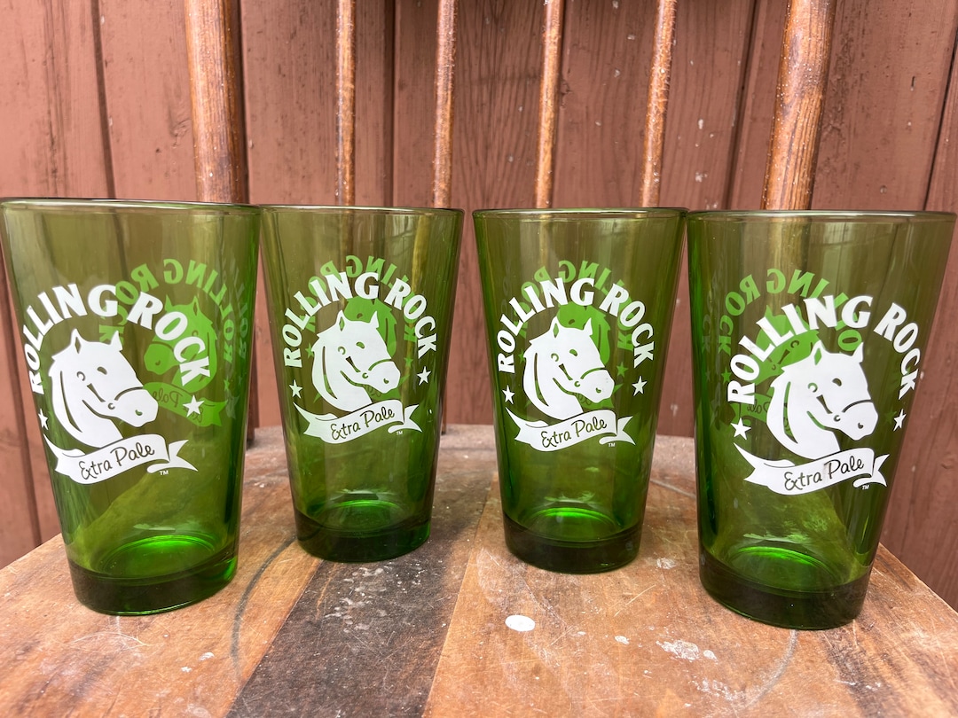 Rolling Rock, Pale Ale, Horse Beer, Glassware, Glasses, Pint, Vintage ...