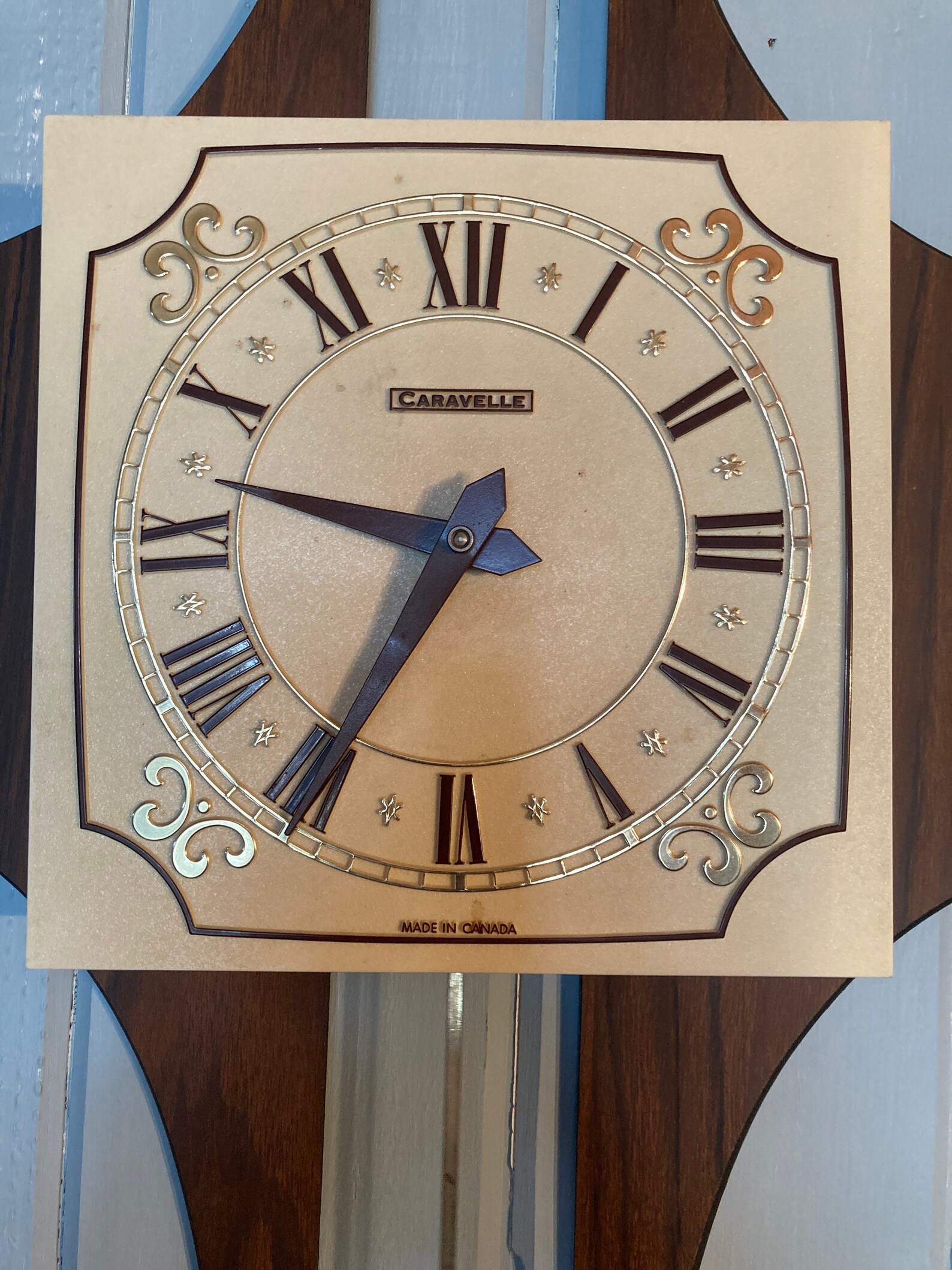 MCM Clock Abstract Wall Clock Caravelle Battery Operated - Etsy