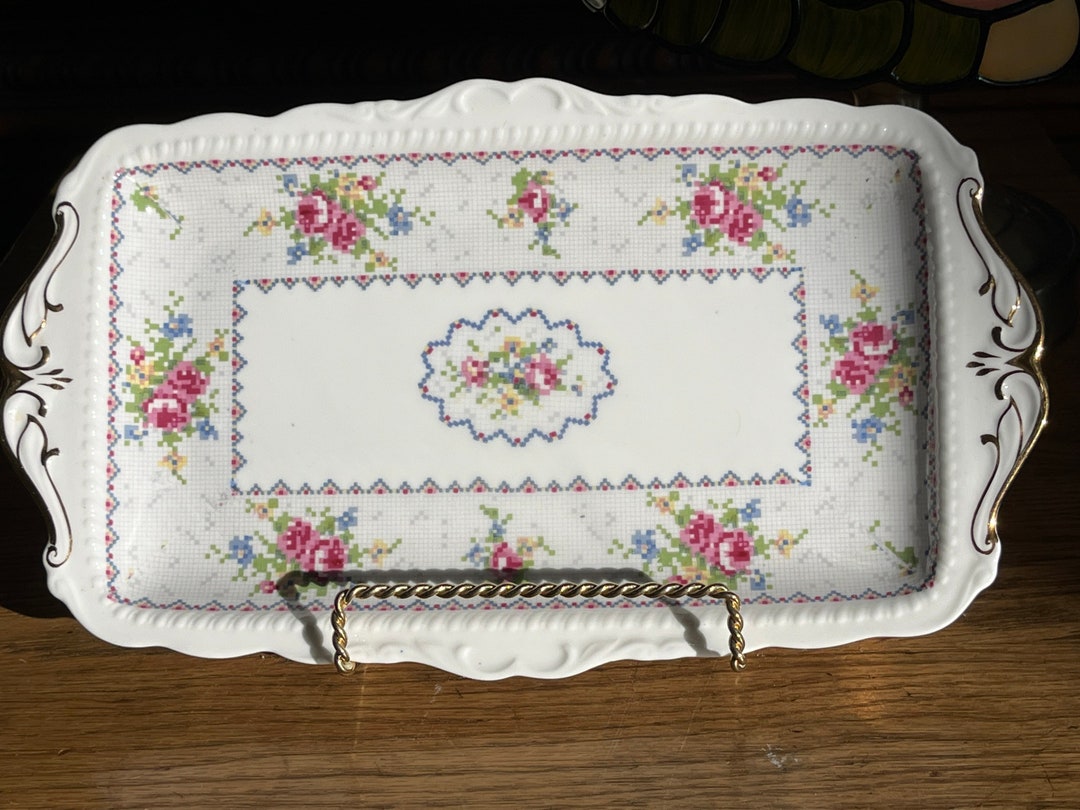 Celery Tray Dainty Serving Platter Royal Albert Petit Point Dish ...