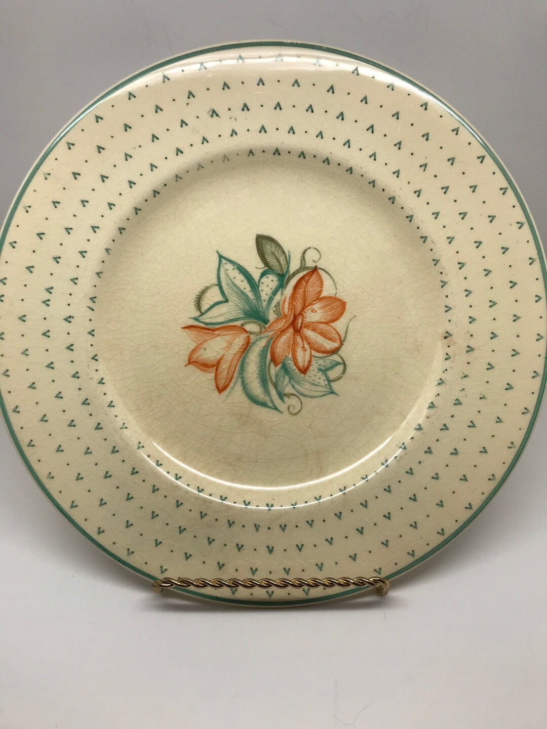 Susie Cooper Cactus Plate: Vintage Art Deco Crown Works Pottery - Etsy