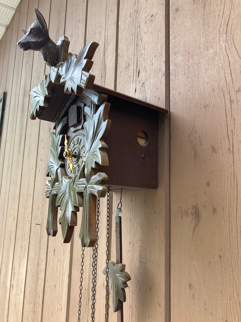 Cuckoo Clock Germany Bird Deer Wood Pendulum Stag Acorn - Etsy