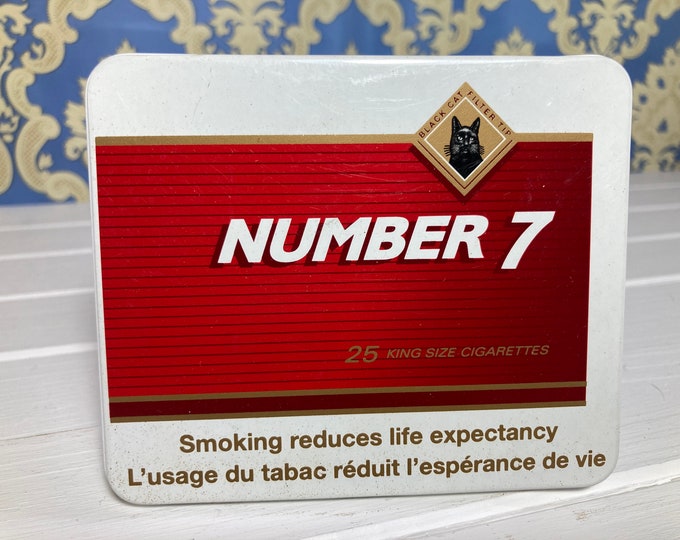Cigarette Number 7 Black Cat, Cigarette, Tin, Container, Box, Vintage ...