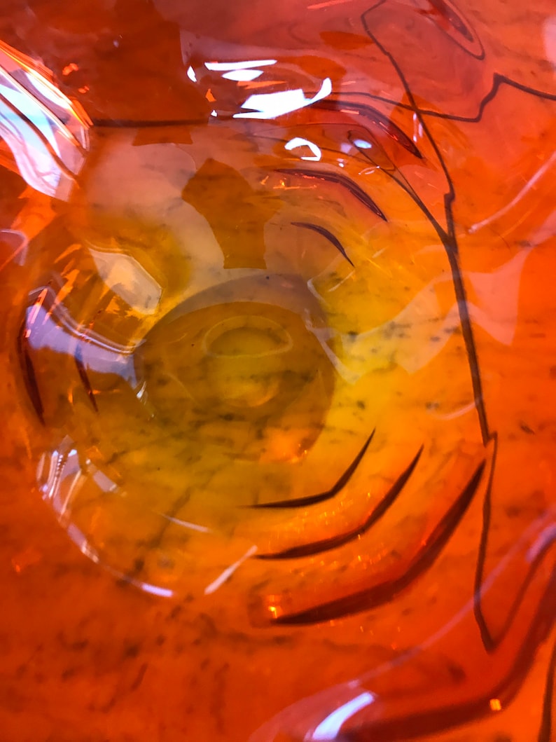 Viking Tundra Glass Persimmon Centerpiece Large Fruit Bowl - Etsy