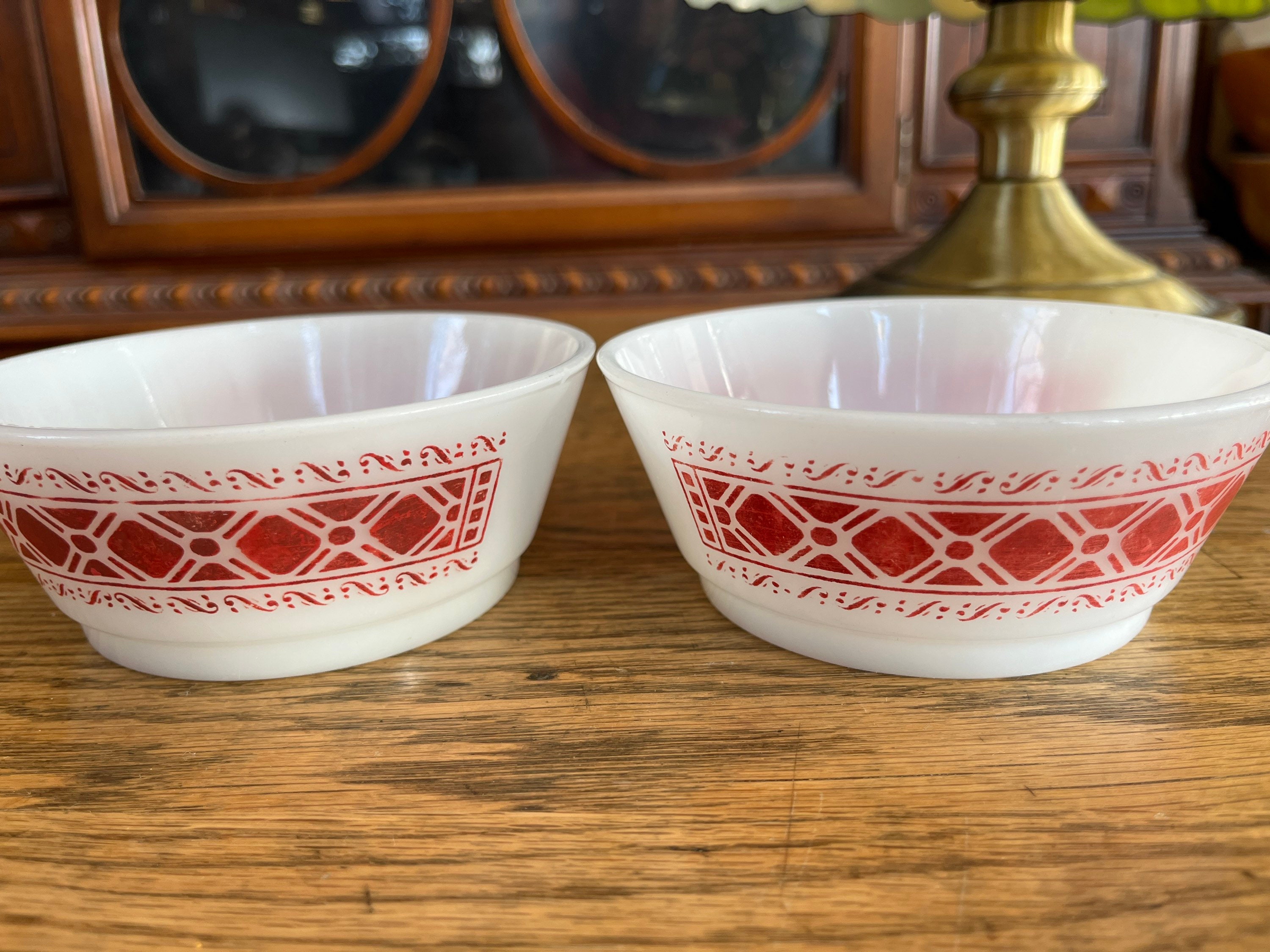 Bowl Diamond Milk Glass Oven Proof Cereal Bowl Vintage - Etsy