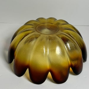 Wayne Husted Indiana Glass Bowl: Brown Petal Design, Mid Century ...