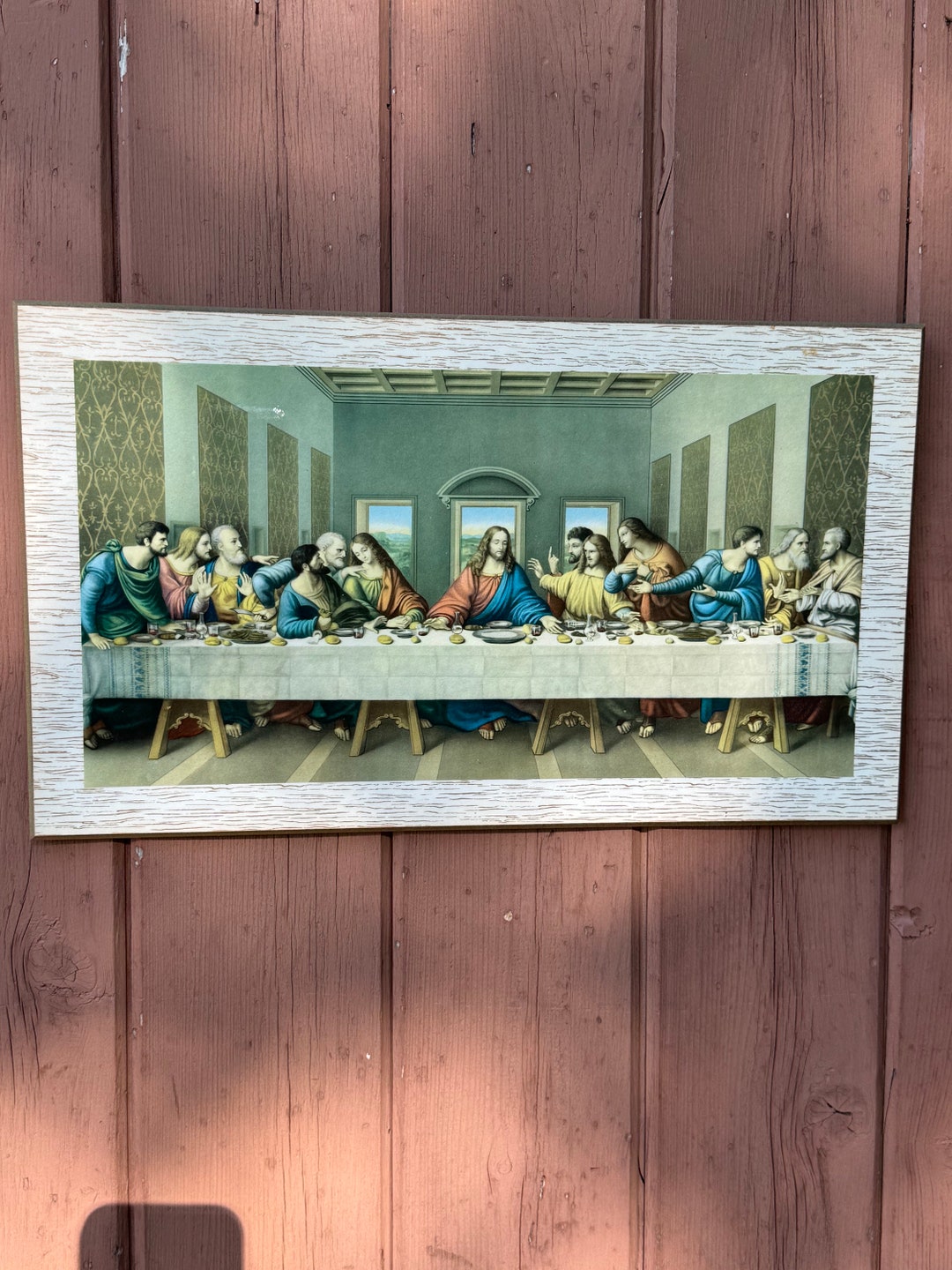Jesus, Last Supper, Wood Back, , Art, Last Supper, Religious Vintage ...