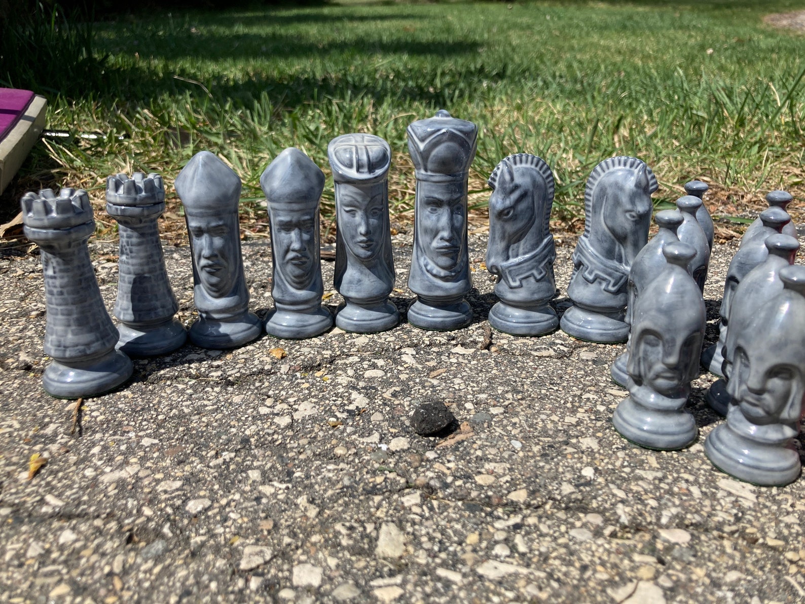 Chess Medieval Large Duncan Mold Vintage Pieces Game | Etsy