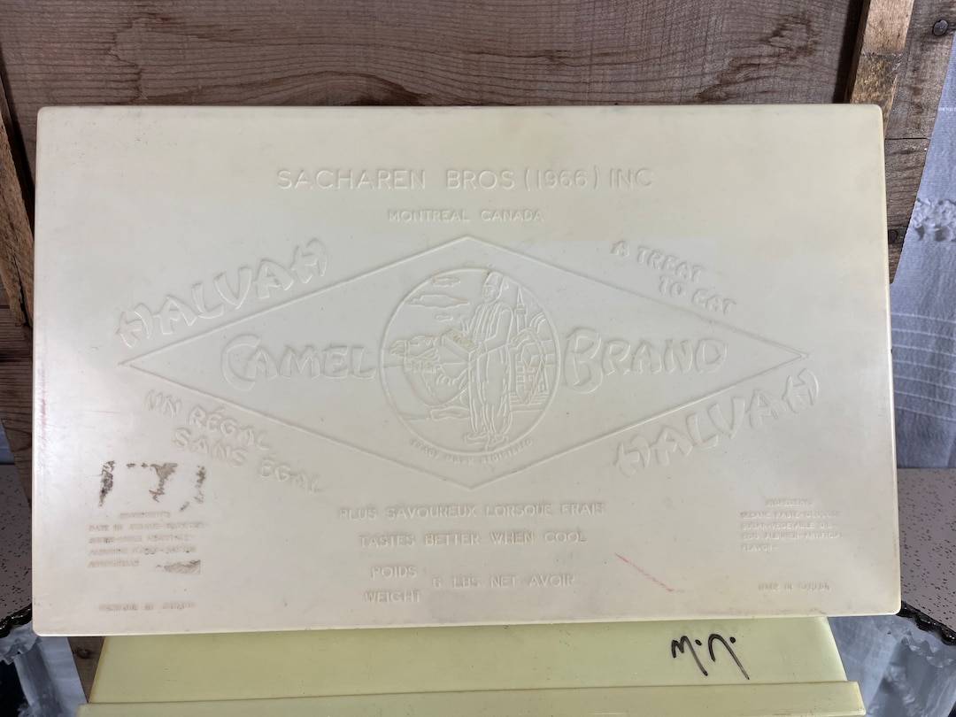 Vintage Camel Brand Halvah Plastic Box - Sacharen Bros 1966 - Canada ...
