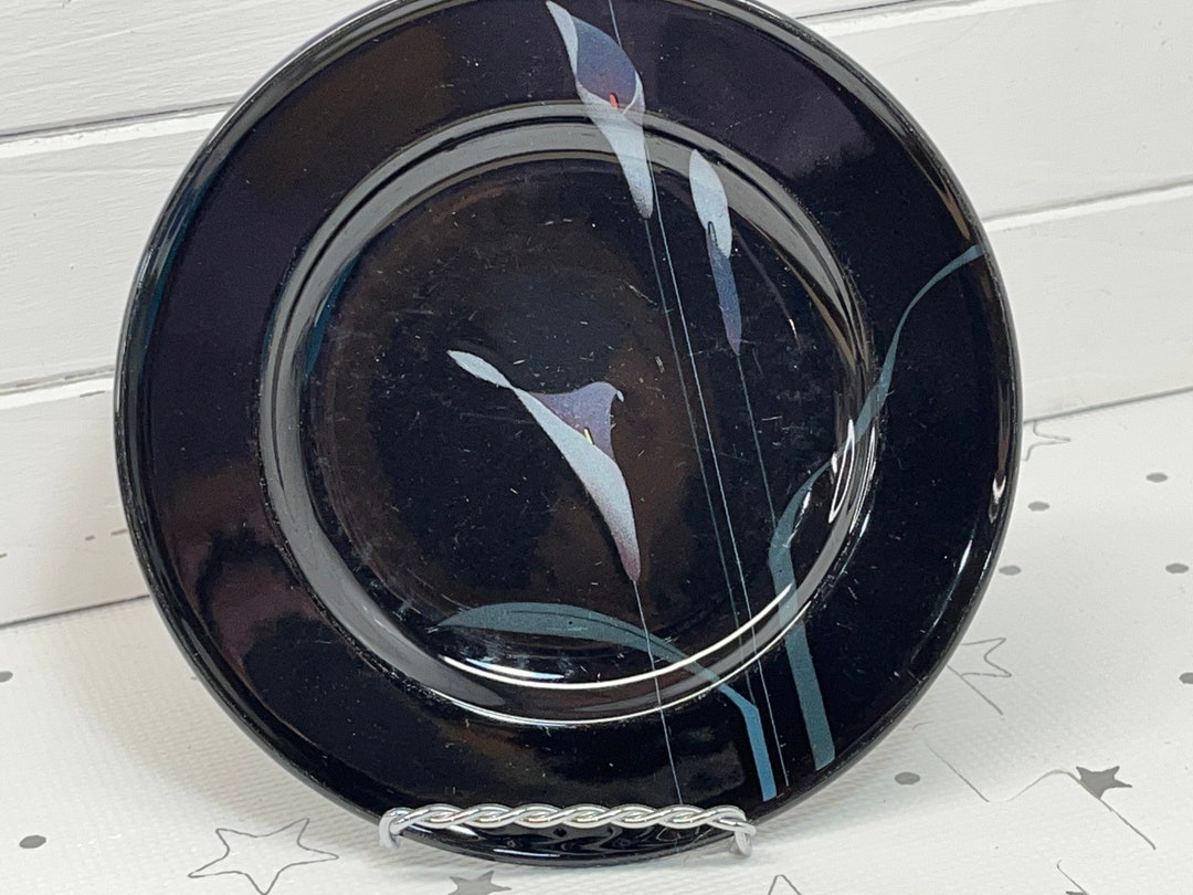 Mikasa Side Butter Plate Opus Black Galleria 80s Lily FK 701 Vintage ...