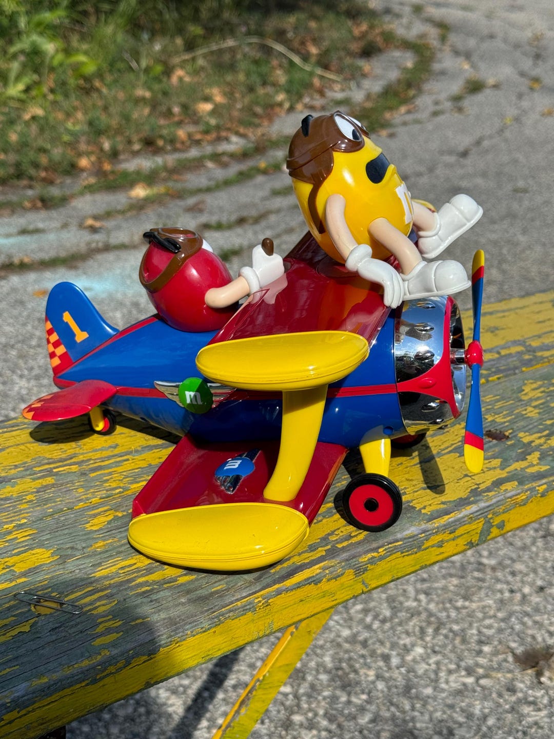 M&M Biplane Airplane Goggles Candy Dispenser Novelty New Old Stock ...