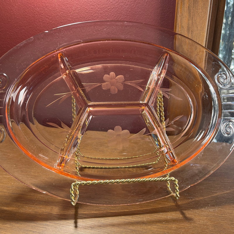 Pink Glass Tray - Etsy