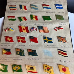World Flags Enamel Lacquer Pin Vintage Collector Pin Flag **** Choice ...