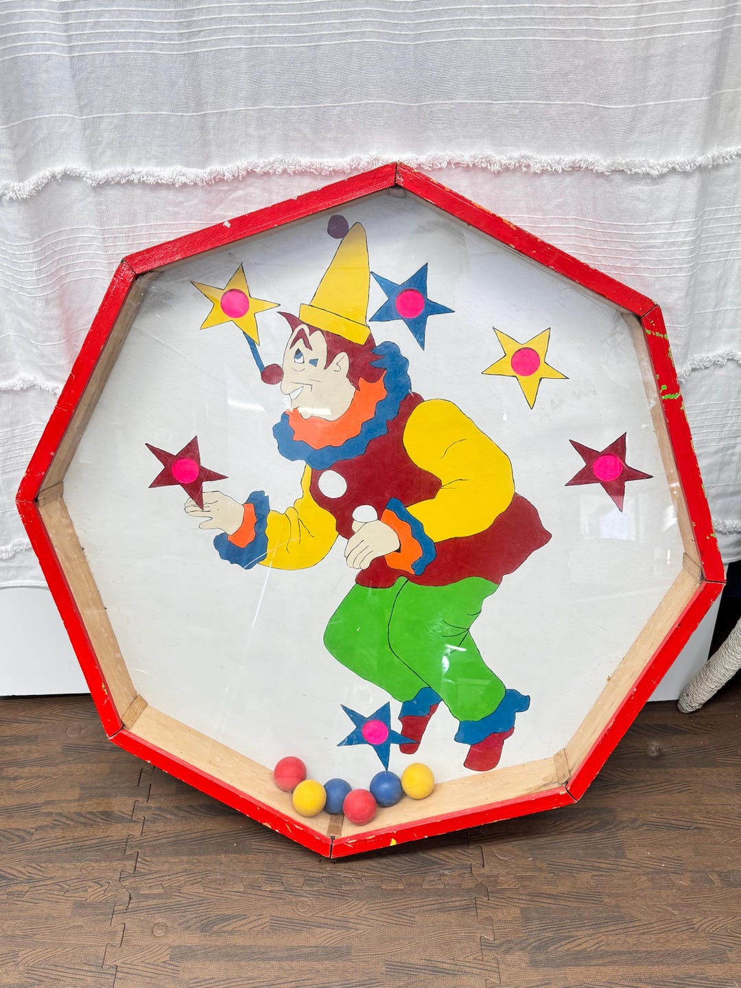 Vintage Balancing Ball Game: Hand Painted Clown Carnival Fair - Etsy