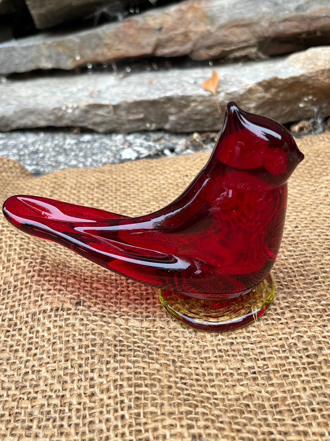 Leo Ward Glass Little Red Cardinal, Leo Ward 1996 Royal Cardinal, Red ...
