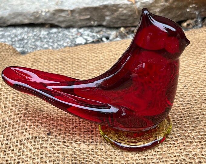 Leo Ward Glass Little Red Cardinal, Leo Ward 1996 Royal Cardinal, Red ...