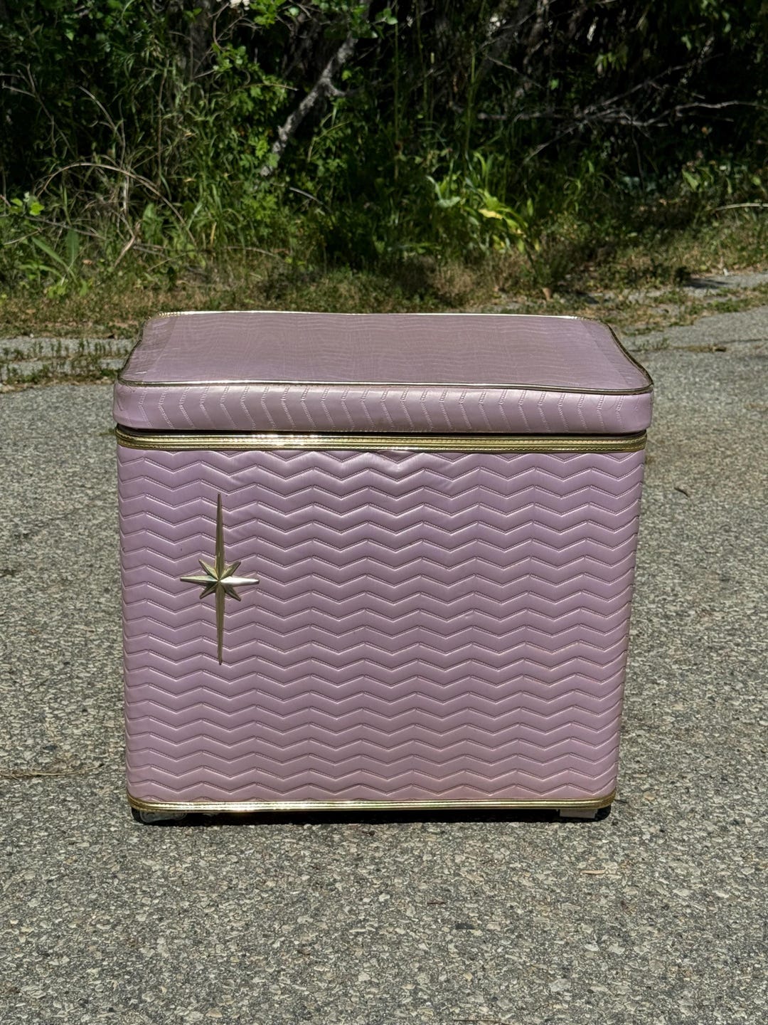 Hamper Vinyl Mid Century Modern Storage Bathroom, Powder Room, MCM ...