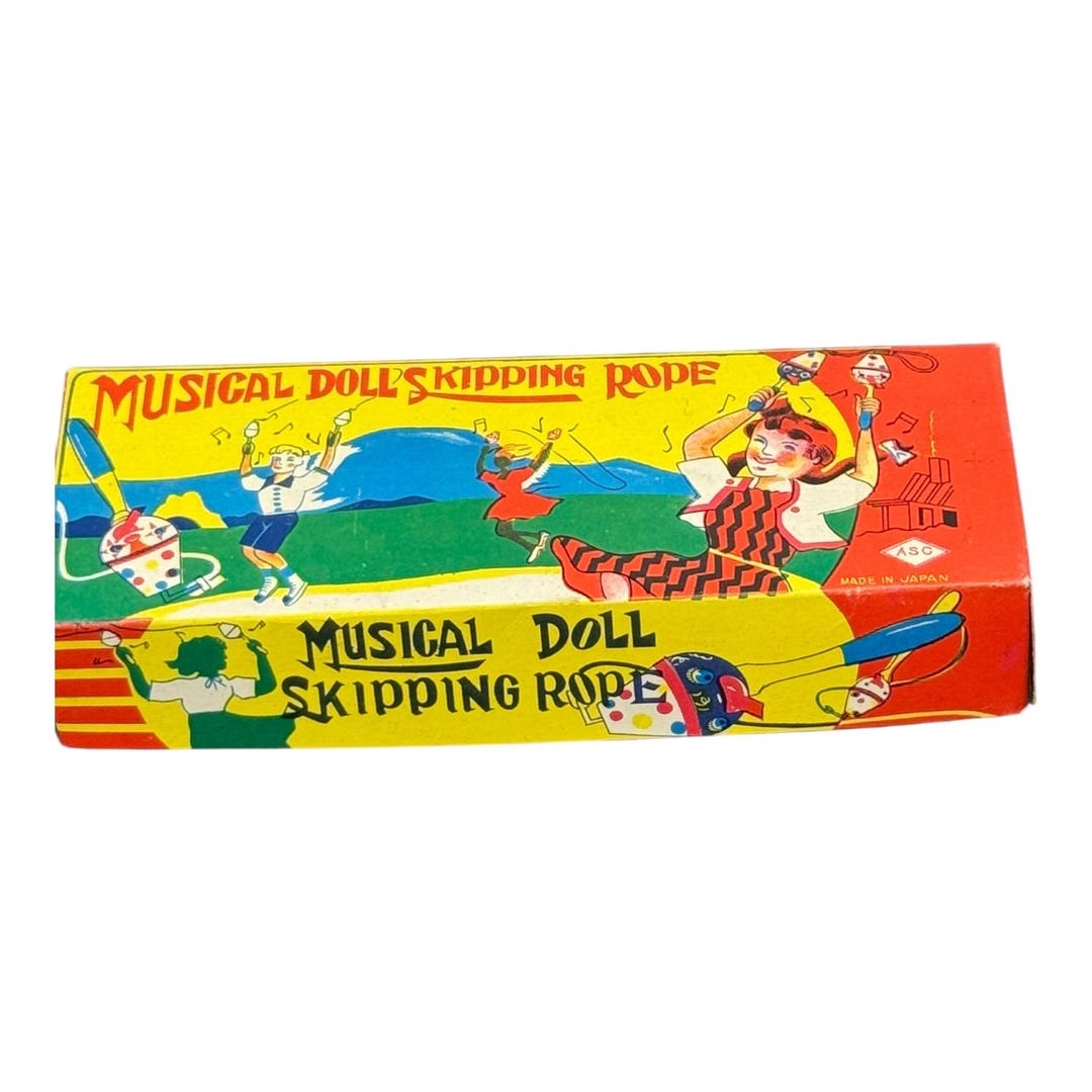 Musical Skipping Rope Clown Handles Vintage New Old Stock Original Box ...